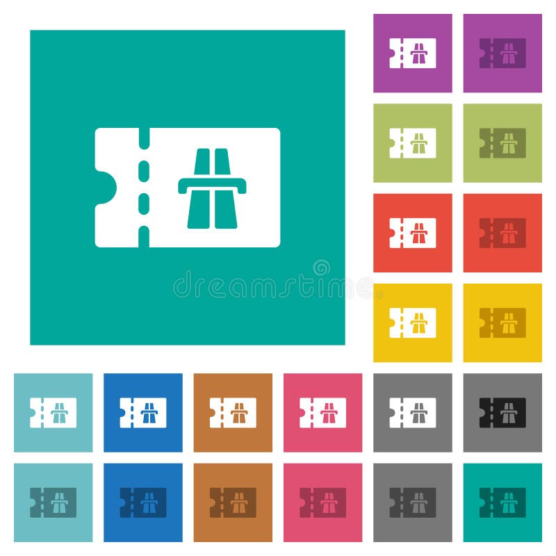 Highway Fee Discount Coupon Square Flat Multi Colored Icons Stock ...