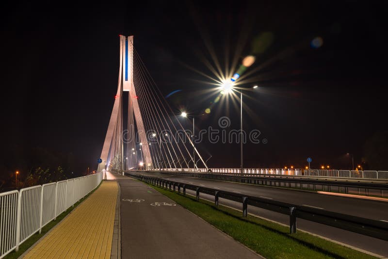 Highway Going through a Cable-stayed Bridge Stock Photo - Image of ...