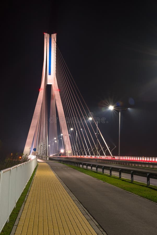 Highway Going through a Cable-stayed Bridge Stock Image - Image of ...