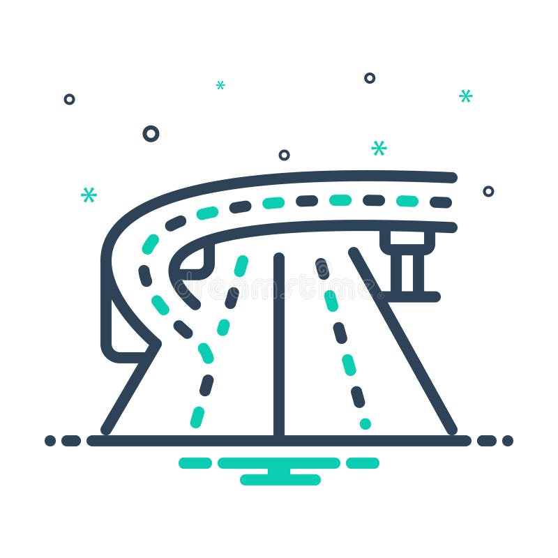 Mix Icon for Highway, Thoroughfare and Roads Stock Vector ...