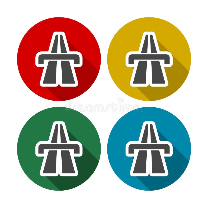 Highway icons set stock vector. Illustration of motorway - 136160013