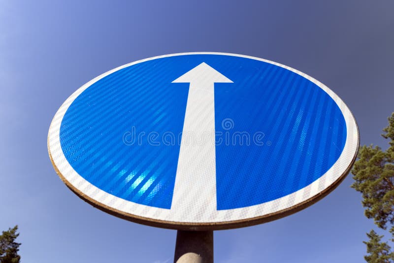 A Highway with Installed Road Signs Stock Photo - Image of blue, guide ...