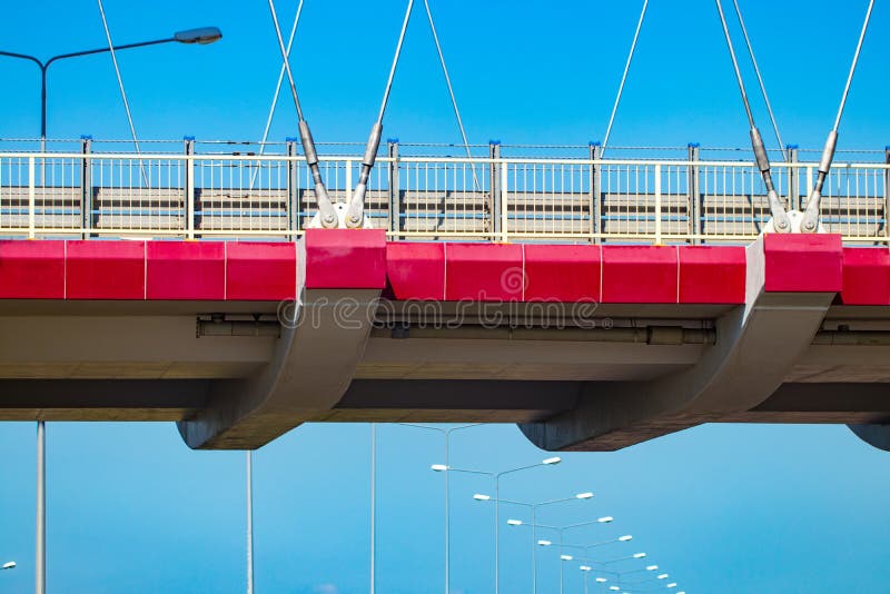 Highway Interchange with Bridge and Sun on the Background Stock Image ...