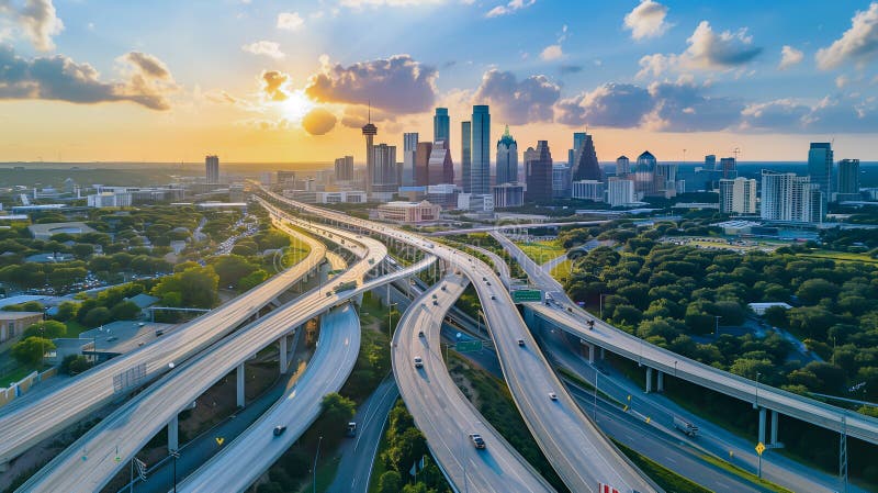 Highway Interchange Junction in Modern City Stock Photo - Image of ...