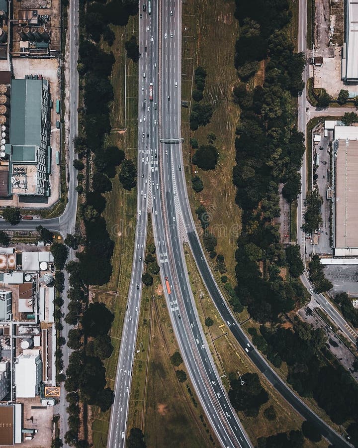 Highway Interchange Junction View from Above Stock Photo - Image of ...
