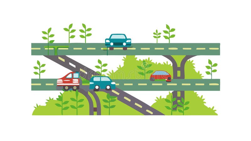 Highway Interchange: Multi-level Road System, Vector Design Generative ...