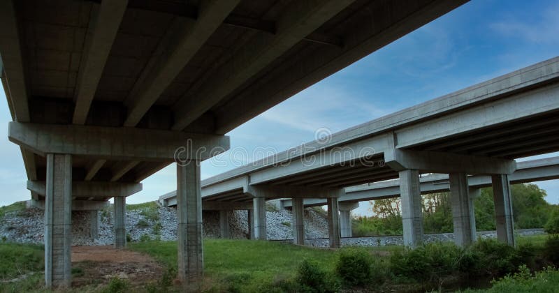 The Underside of a Modern Highway Interchange Overpass Stock Image ...
