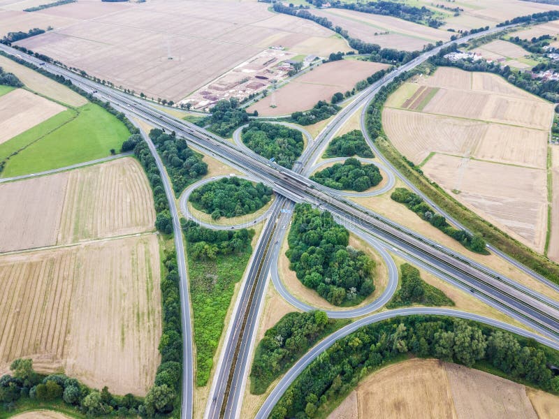 Highway Intersection Aerial View Stock Image - Image of leaf, aerial ...