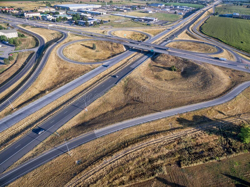 Highway Intersection Aerial View Stock Photo - Image of landscape ...