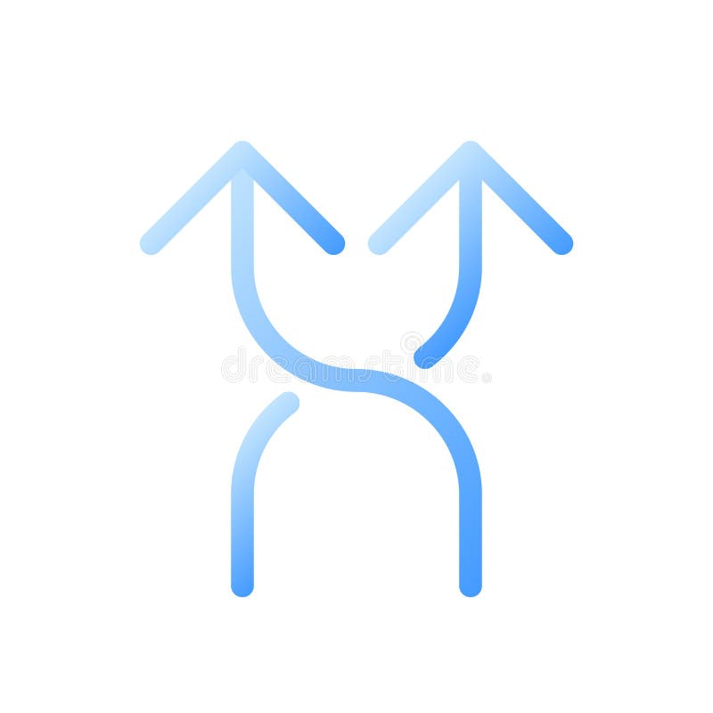 Highway Intersection Ahead Arrows Flat Gradient Two-color Ui Icon Stock ...