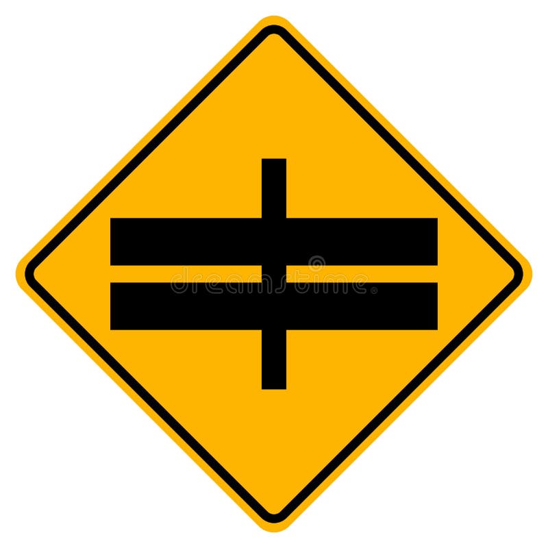 Highway Intersection Ahead Traffic Road Sign,Vector Illustration ...