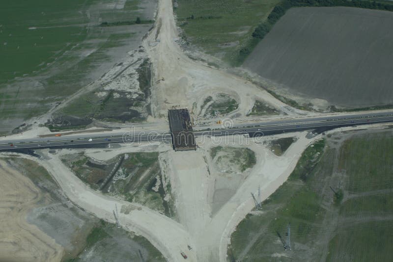 Highway Intersection Construction Stock Image - Image of aerial, pilot ...