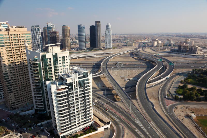 Highway Intersection in Dubai Stock Image - Image of cityscape, view ...
