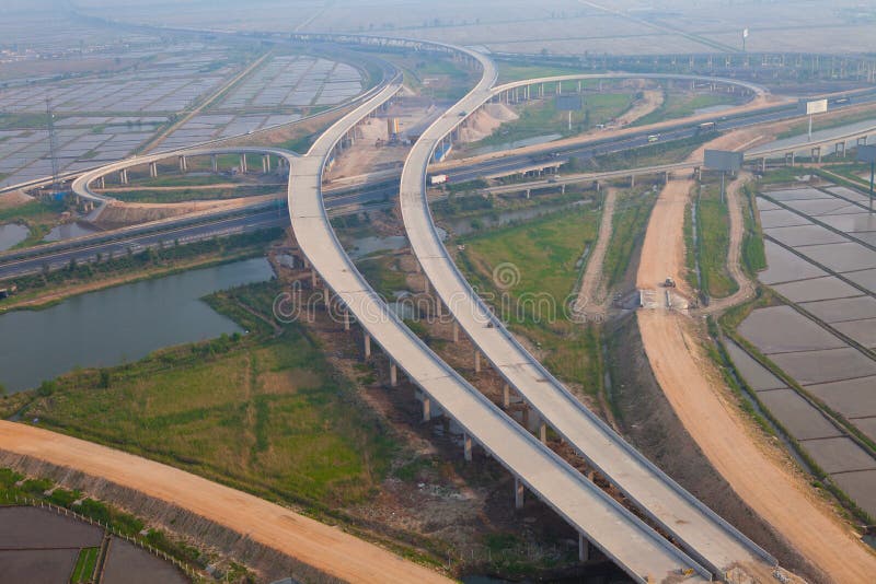 Construction Highway Junction Intersection Stock Image - Image of ...