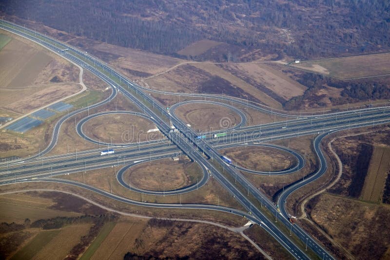 Highway junction stock photo. Image of junction, motorway - 96608620