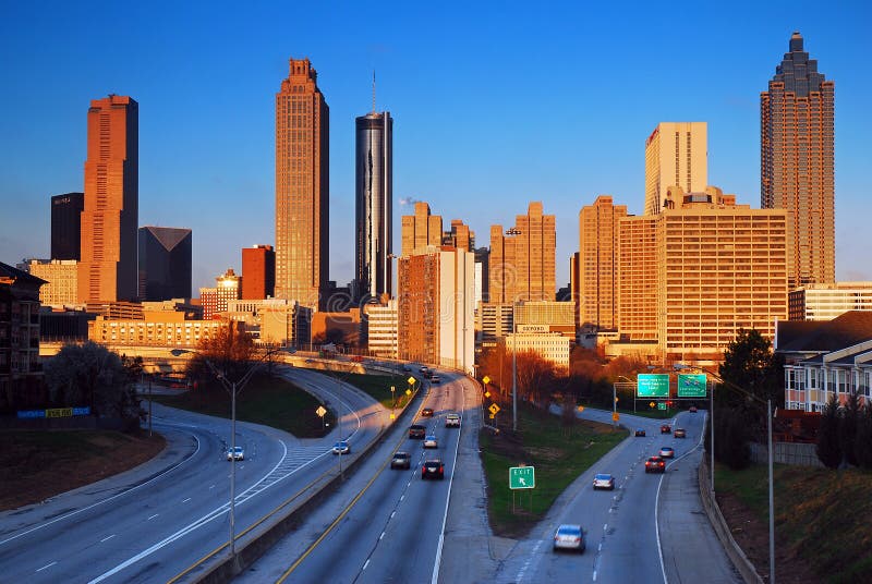 A Highway Leads into Atlanta, Georgia Editorial Stock Photo - Image of ...