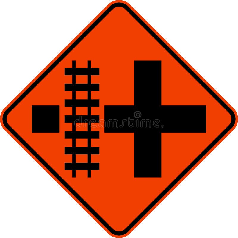 Highway Light Rail Transit Grade Crossing Left Sign Stock Vector ...