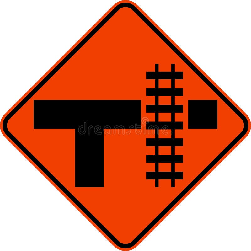 Highway Light Rail Transit Grade Crossing Right Sign Stock Vector ...