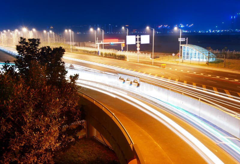 Highway light trails stock photo. Image of dynamic, dramatic - 21225282