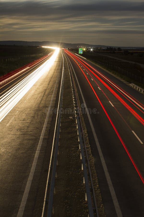 Highway light trails stock image. Image of background - 47101771