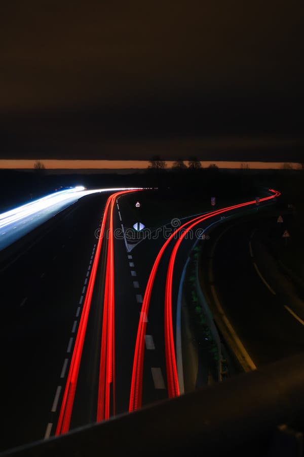 Highway Lightpainting. Abstract Road. Stock Image - Image of cars, city ...
