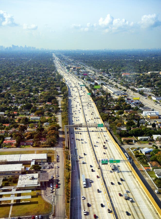 Miami Highway Or Public Road Roadway For Transport Vehicles Stock Image ...