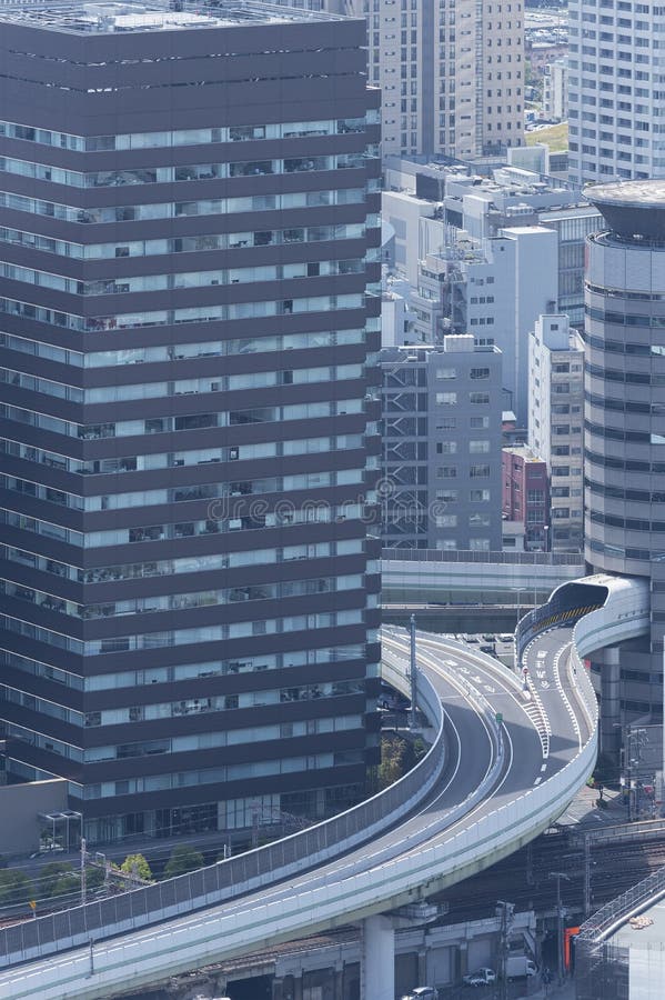Highway and Modern Office Building Stock Image - Image of black, rise ...