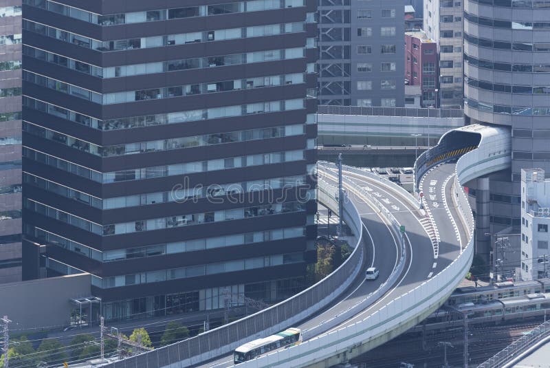 Highway and Modern Office Building Stock Image - Image of midtown, high ...