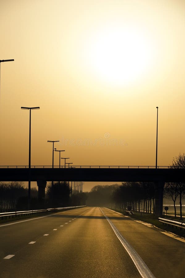 Highway in the morning stock photo. Image of solitude - 14094294