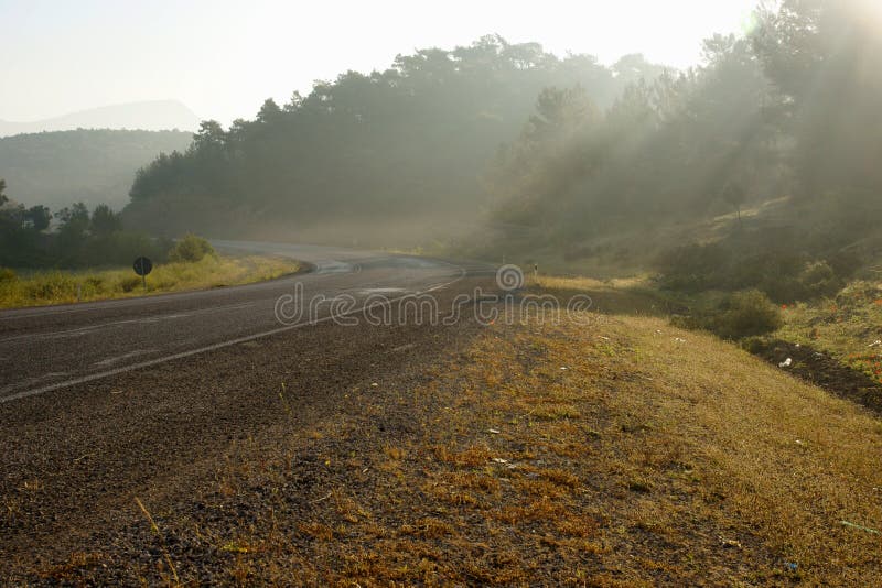 Highway in the morning. stock image. Image of transportation - 14372531