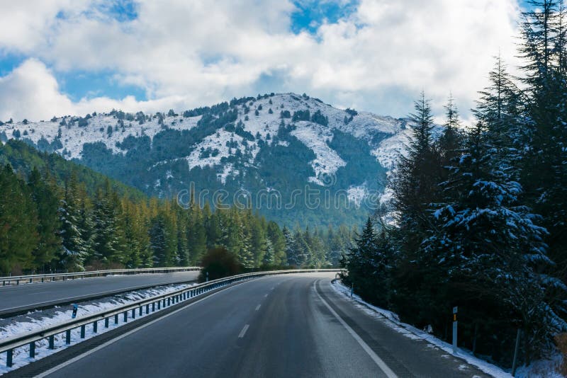 Highway to mountains stock image. Image of gray, movement - 49276505