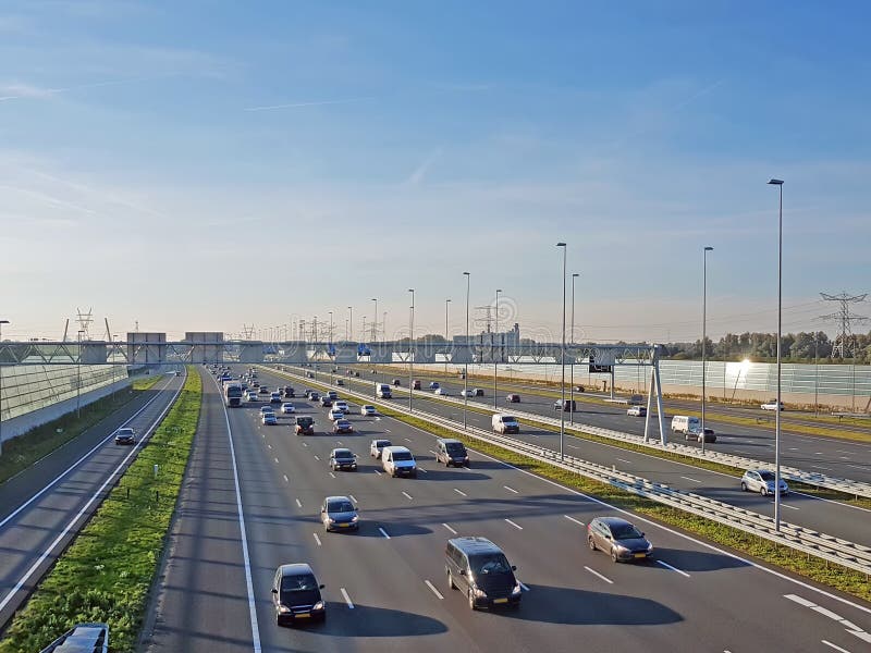 Highway A1 Near Amsterdam in the Netherlands Stock Image - Image of ...