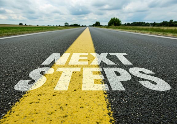 Asphalt Highway with Next Steps Written on Surface Stock Illustration ...