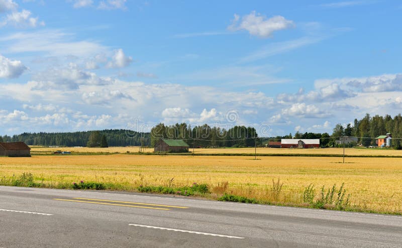 Highway next to a field stock image. Image of autumn - 44522767