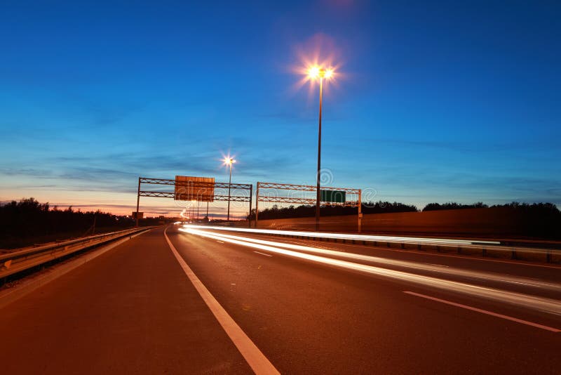 Highway at night stock photo. Image of road, lapse, time - 11457026