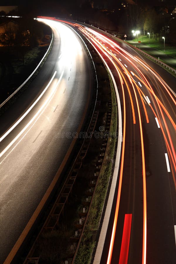 Highway at Night stock image. Image of freeway, autobahn - 13245995