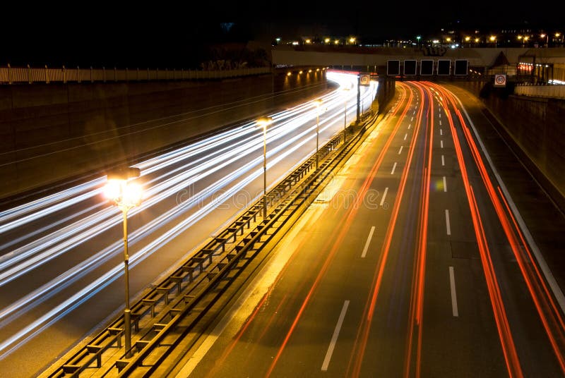Highway night stock photo. Image of motorway, speed, blurred - 17004690