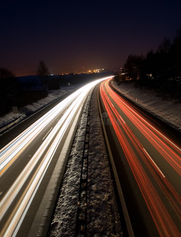 Highway at night stock image. Image of speed, huge, connection - 18145139