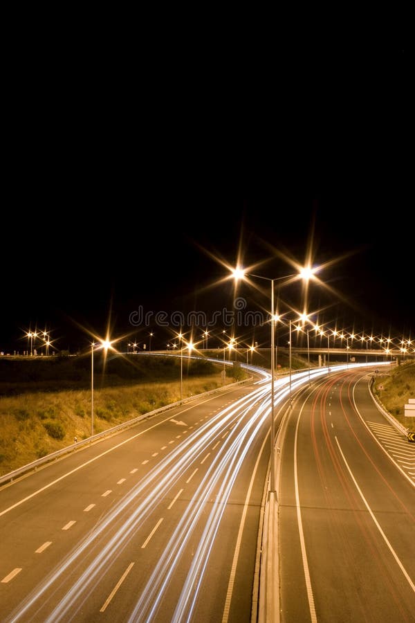 Highway at night stock photo. Image of motion, black, mountain - 3136626