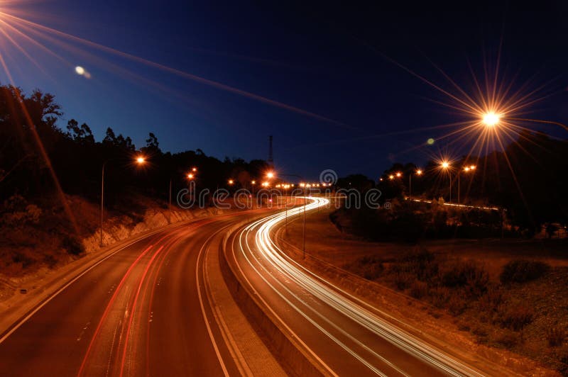 Highway by Night stock image. Image of curve, adelaide - 5068097
