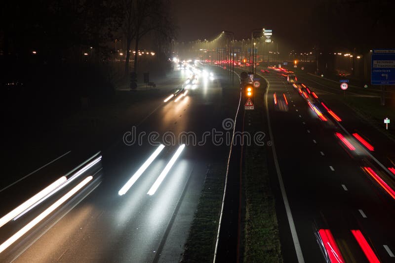 Highway at Night, Blurred, Netherlands Editorial Photography - Image of ...