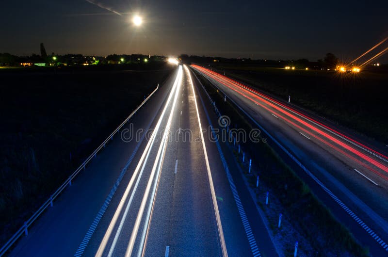 Highway at night stock photo. Image of dynamic, lighting - 40714140