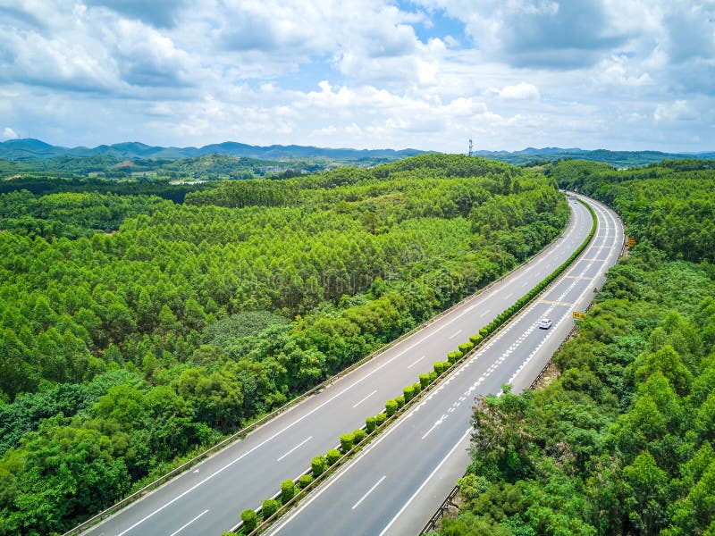 Highway in Outdoor Mountain Forest in Guangxi, China Stock Photo ...