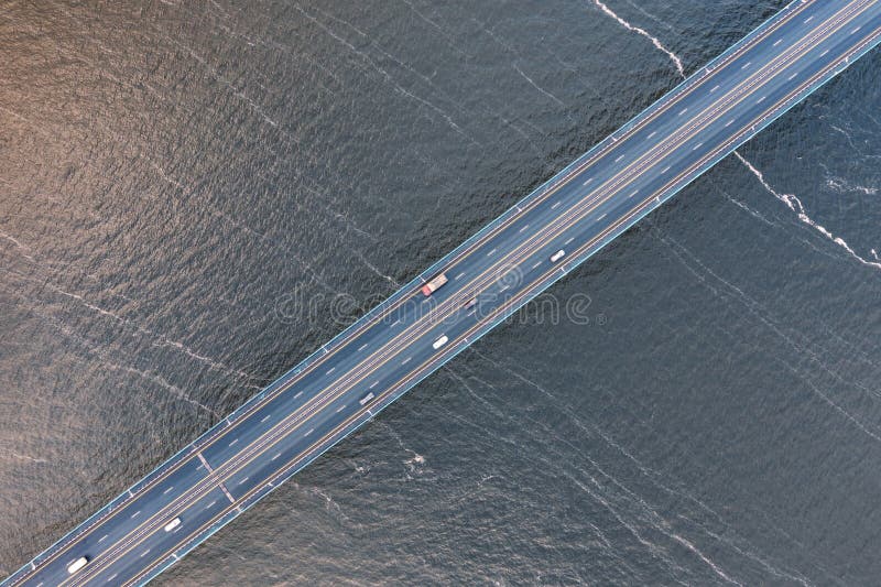 Highway Over Rippled Water Surface Top View Stock Image - Image of ...