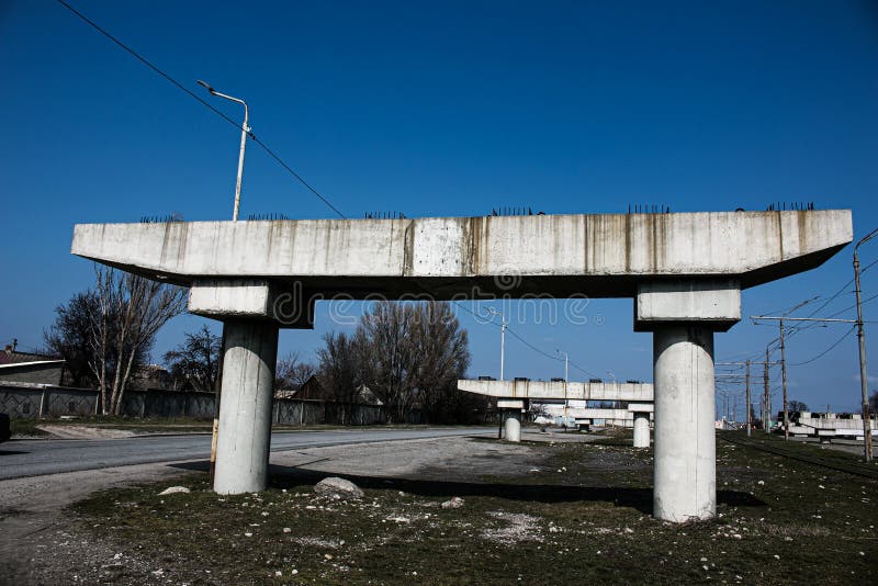Highway Overpass Construction. Stock Photo - Image of modern, equipment ...