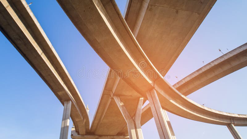 Highway Overpass Intersection Bottom View Stock Photo - Image of ...