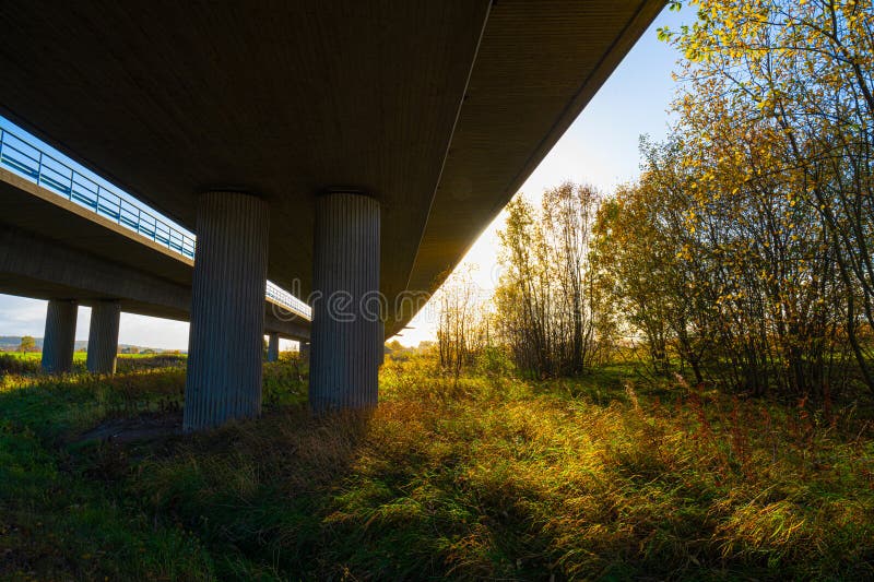 Highway Overpass Viewed from Underneath.. Stock Photo - Image of ...