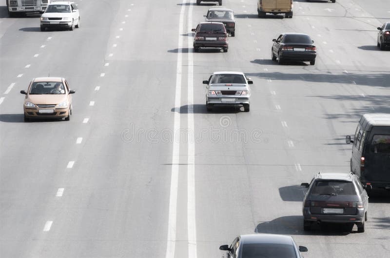 Highway Perspective with Cars Stock Photo - Image of forward, lane: 2628678