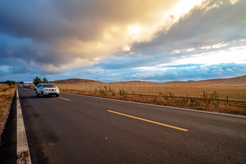 Highway on the prairie stock photo. Image of asphalt - 339214104