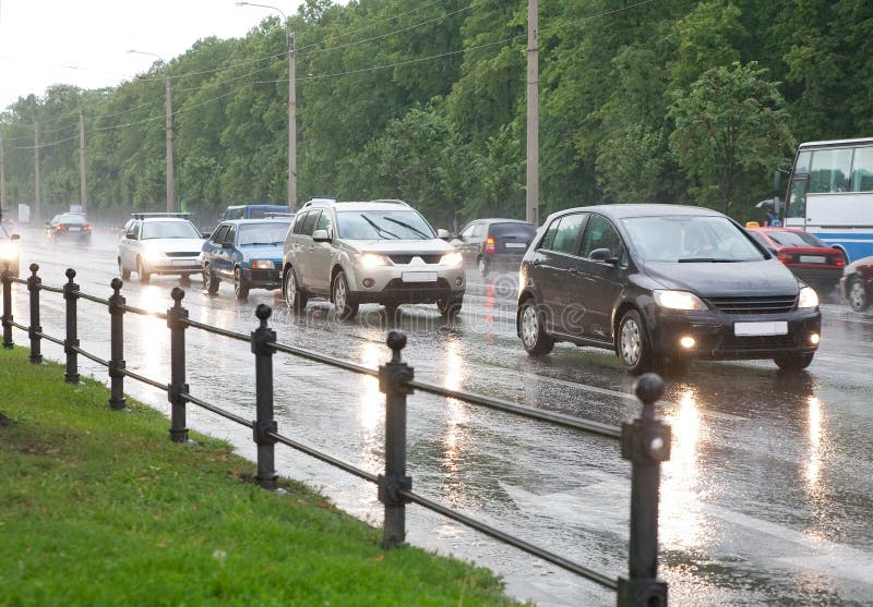 Highway on a rain stock image. Image of lamp, pavement - 13246745